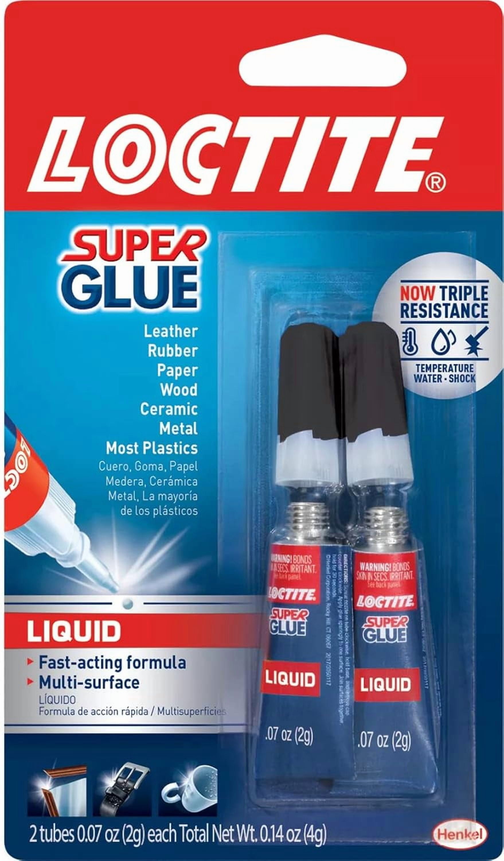 Super Glue Liquid, Clear, 0.07 fl oz Tube, 2 Pack - Superglue for ...