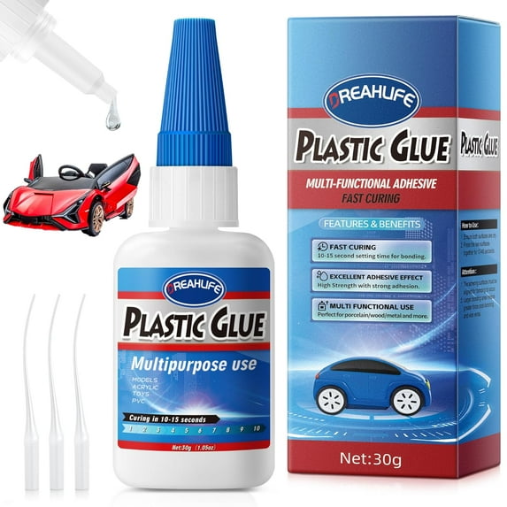 Super Glue for Plastic Repair, 30g Plastic Glue Strong Adhesive, Heavy ...