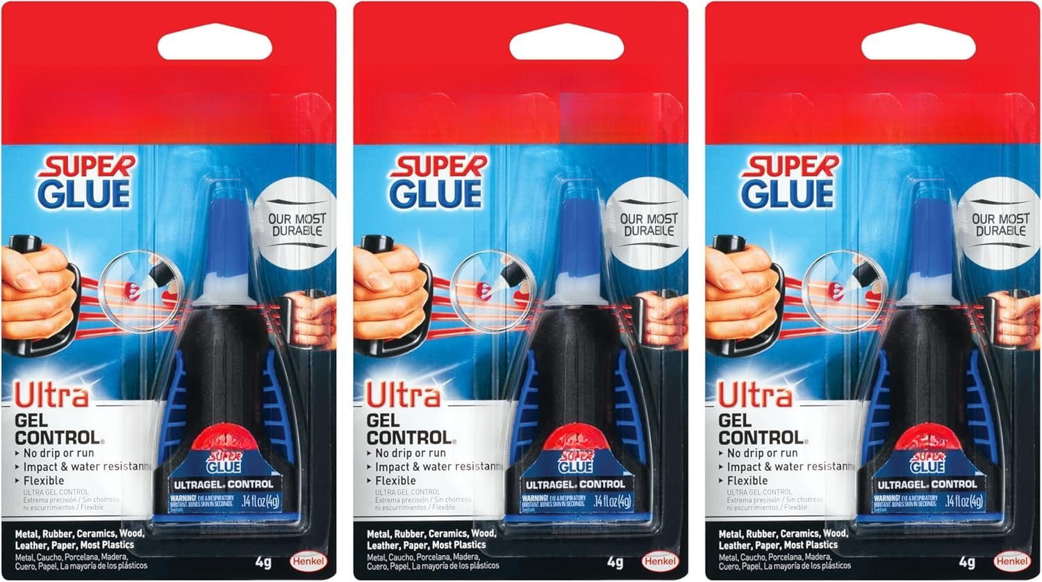 Super Glue Ultra Gel Control, Clear, 0.14 fl oz Bottle, 3 Pack ...