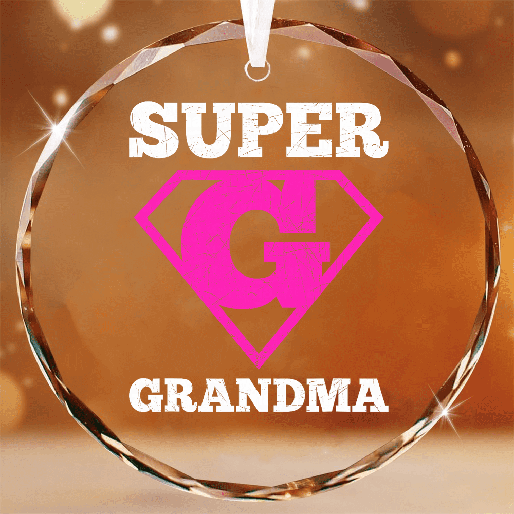 Super Grandma Hero Symbol Pink G Retro Granny Style Design Ornament ...