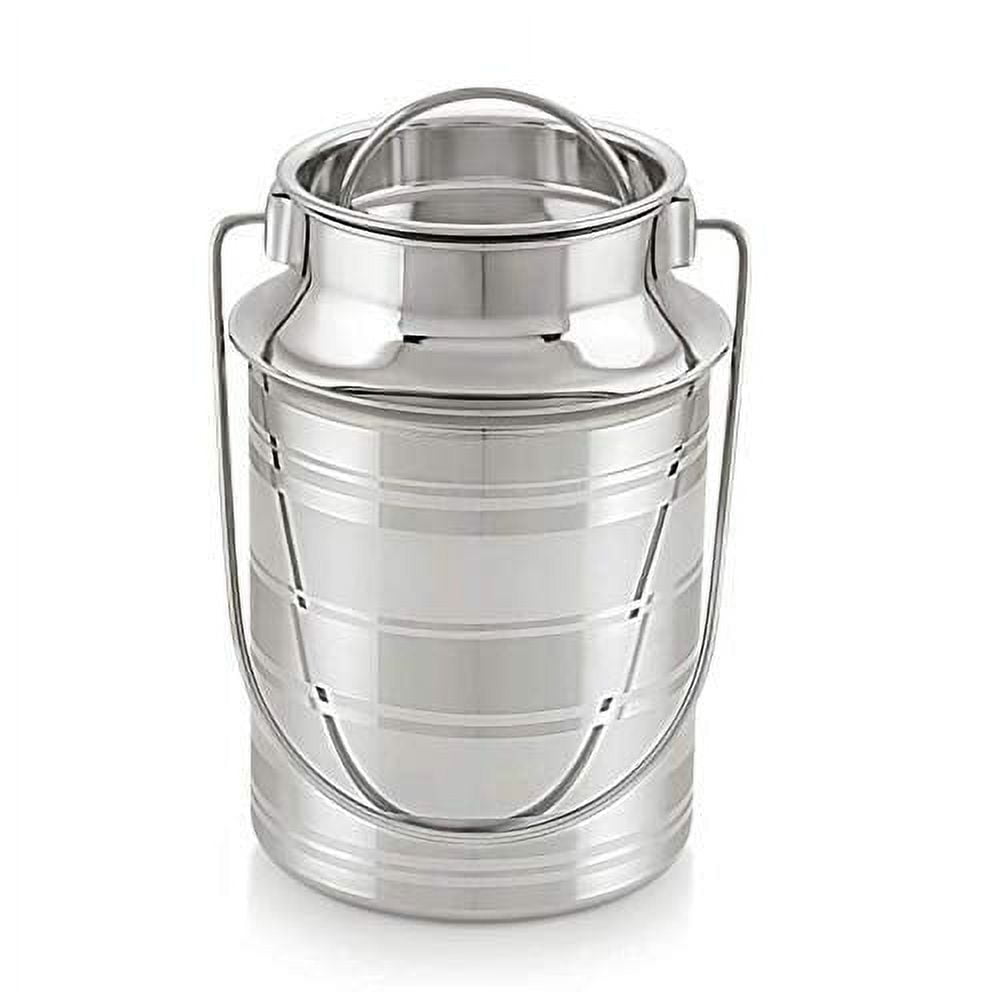 Super HK 4 L Steel Milk Container with LID Silver - Walmart.com