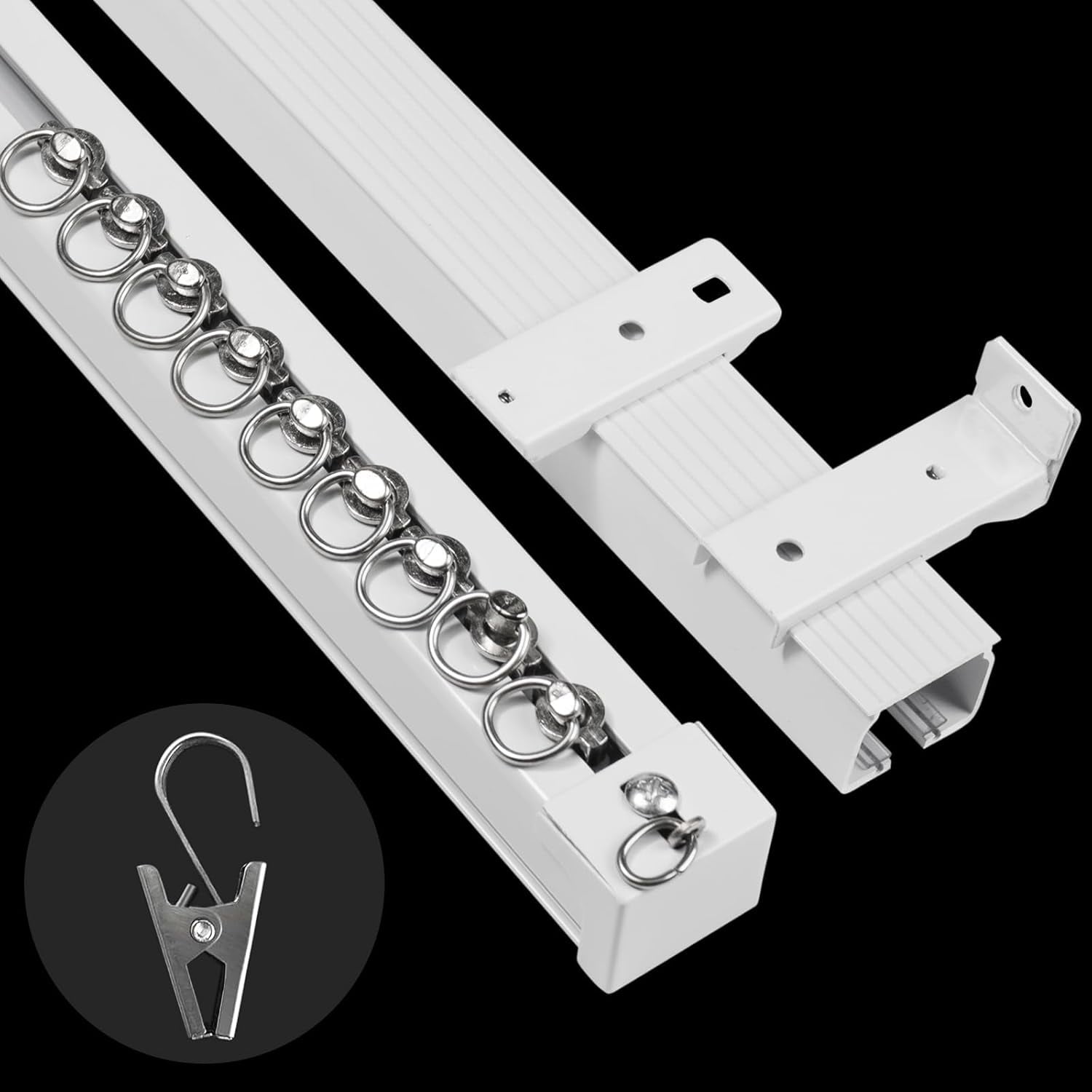 Super Heavy-Duty Ceiling Curtain Track Easy to Install Smooth Sliding ...