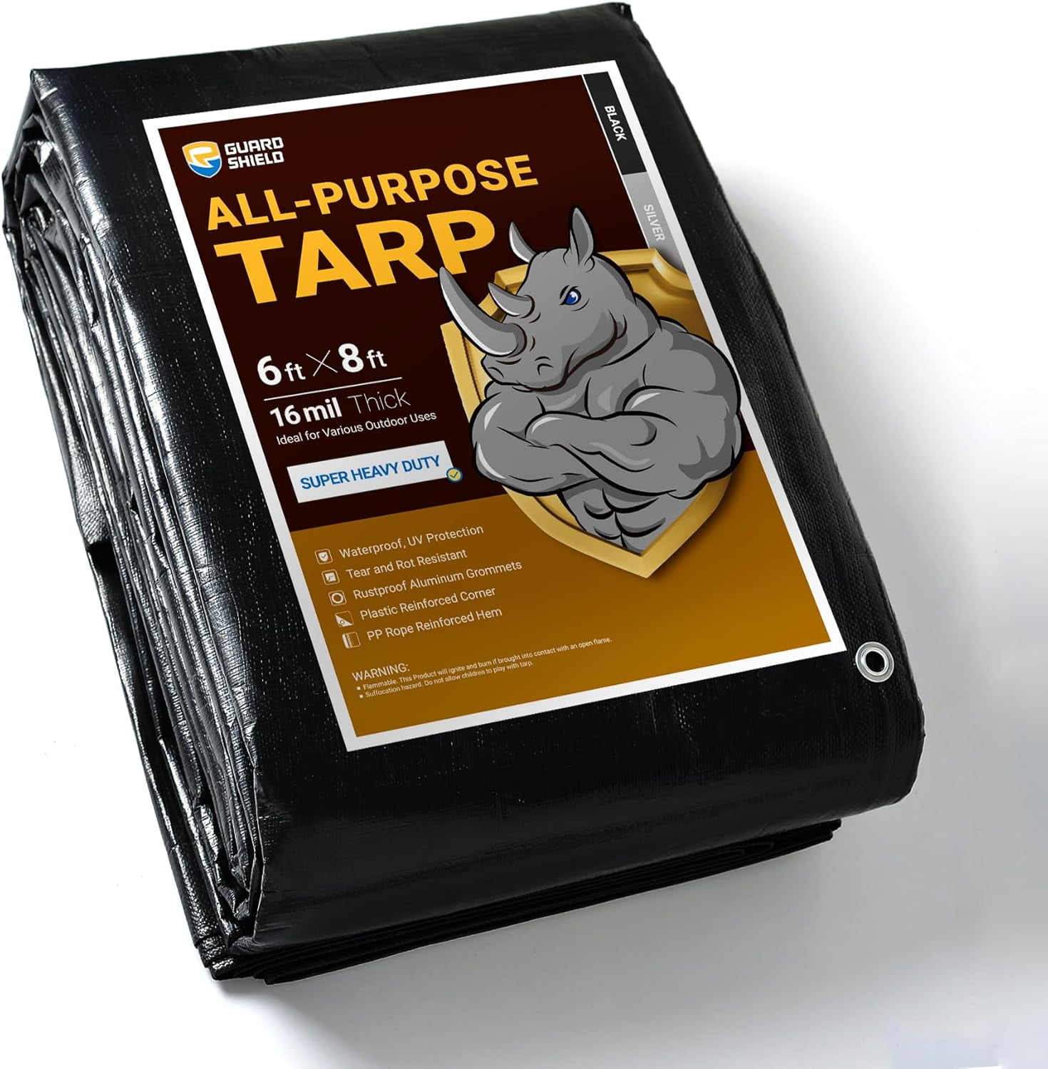 Super Heavy Duty Green/Silver Poly Tarp Cover 12x20 Feet Waterproof ...