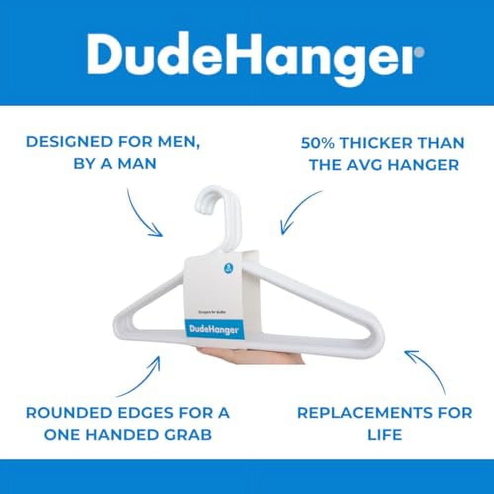 Super Heavy Duty Hangers for Men - White Plastic Hangers - Rounded ...
