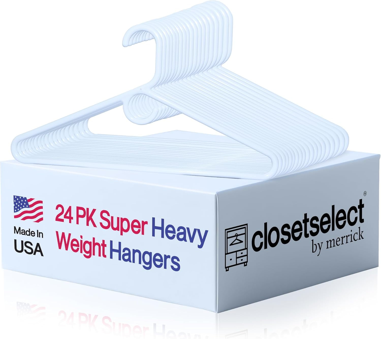 Super Heavy Duty Plastic Hangers, Made in USA, White Super Heavy Weight ...