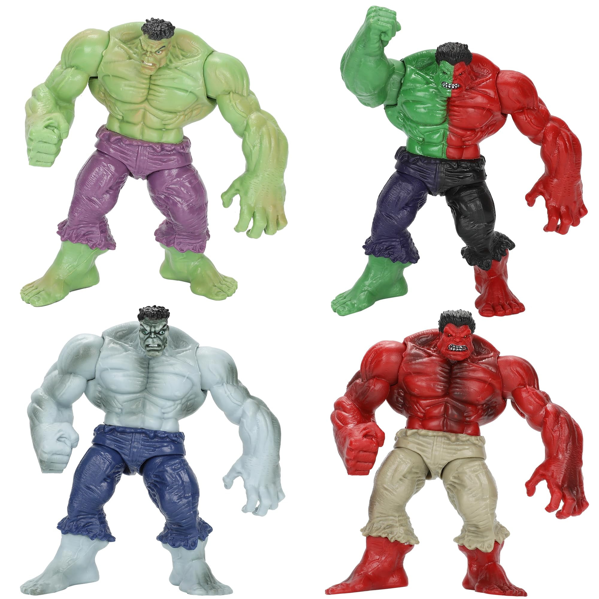Super Hero Action Figures,Grey Red Green Compound Versions Incredible ...