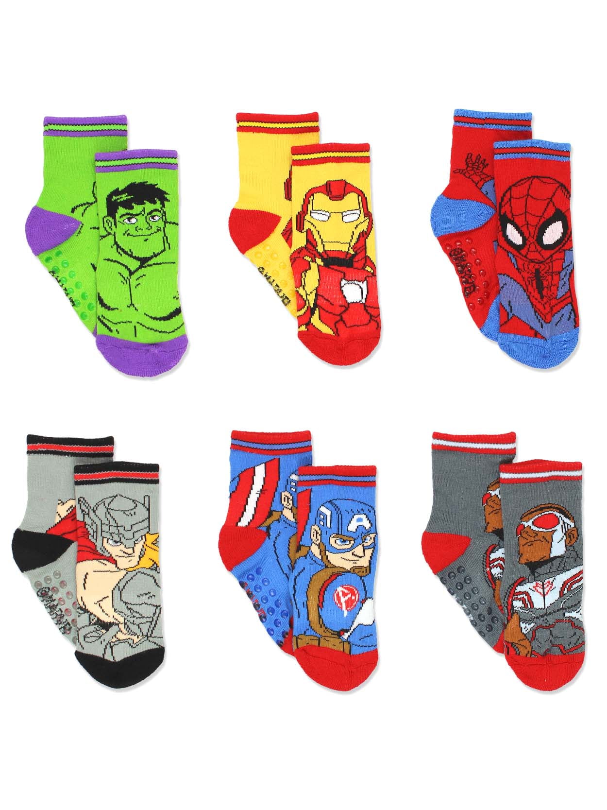 Marvel Superhero Adventures Toddler Boys 6 pack Athletic Socks w ...