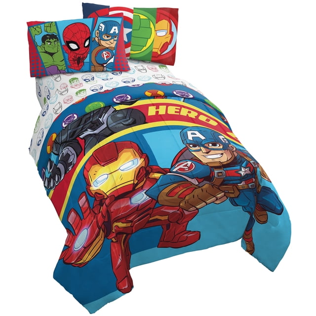 Super Hero Adventures Double Team Kids 4 Piece Twin Bed Set, 100% ...