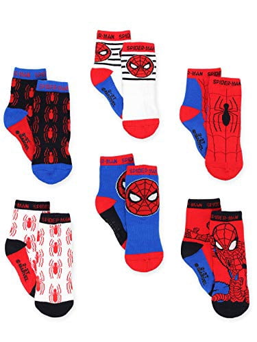 Super Hero Adventures Spider-Man Boys 6 pack Socks with Grippers (2T-3T ...