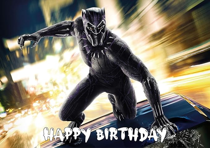 Super Hero Black Panther Edible Image Cake Topper For Half Sheet Cake ...