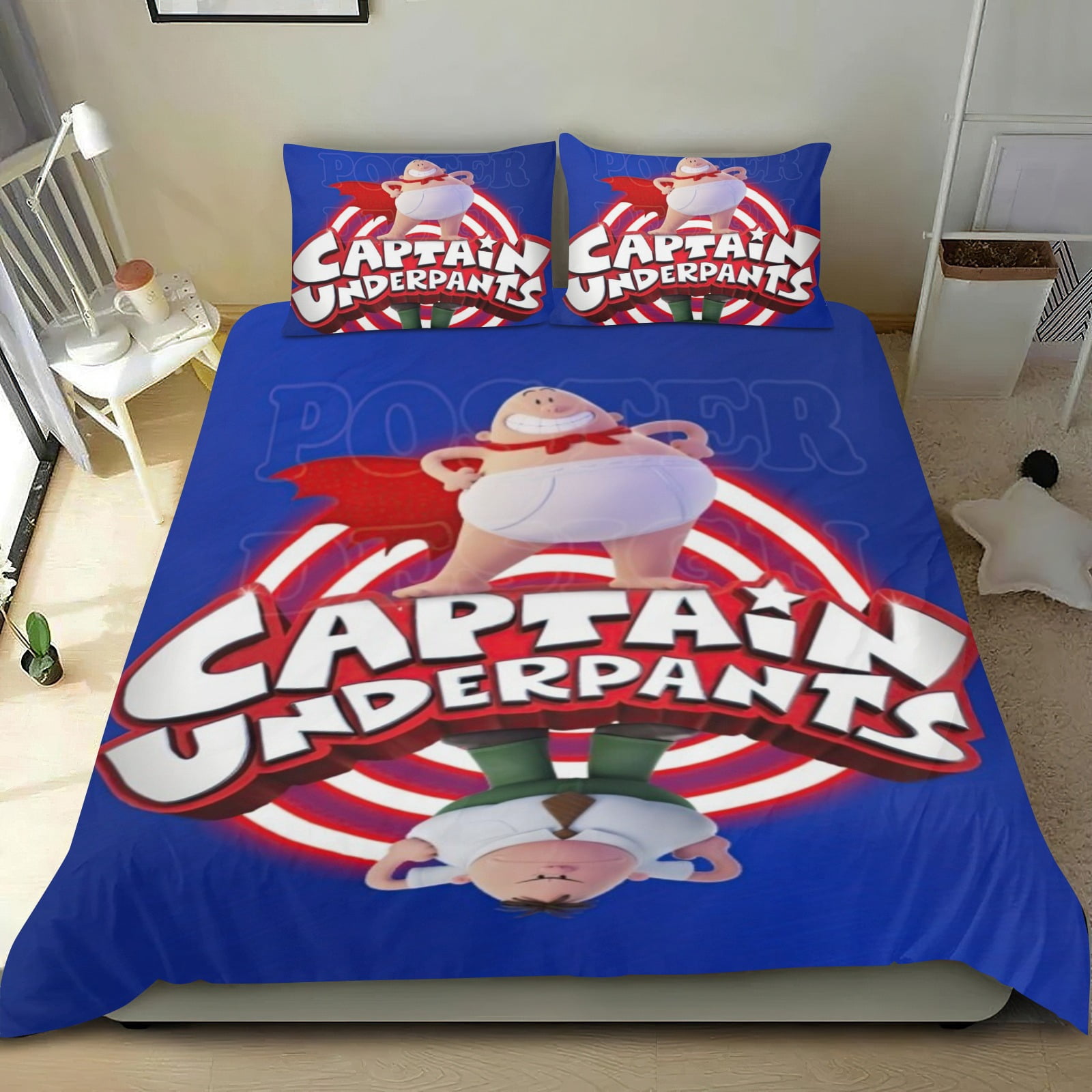Super Hero Captain Underpants Themed Bed Sheet Set Three Piece Set ...