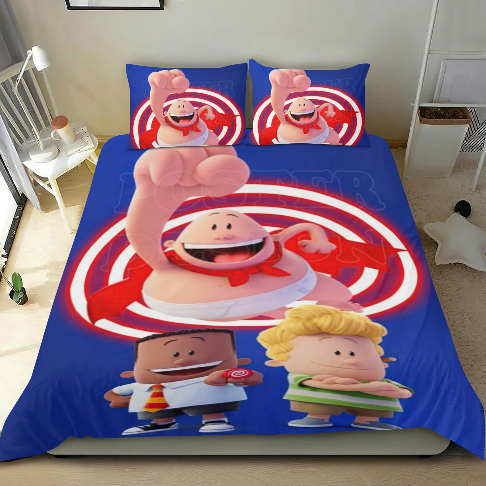 Super Hero Captain Underpants Themed Bed Sheet Set Three Piece Set ...
