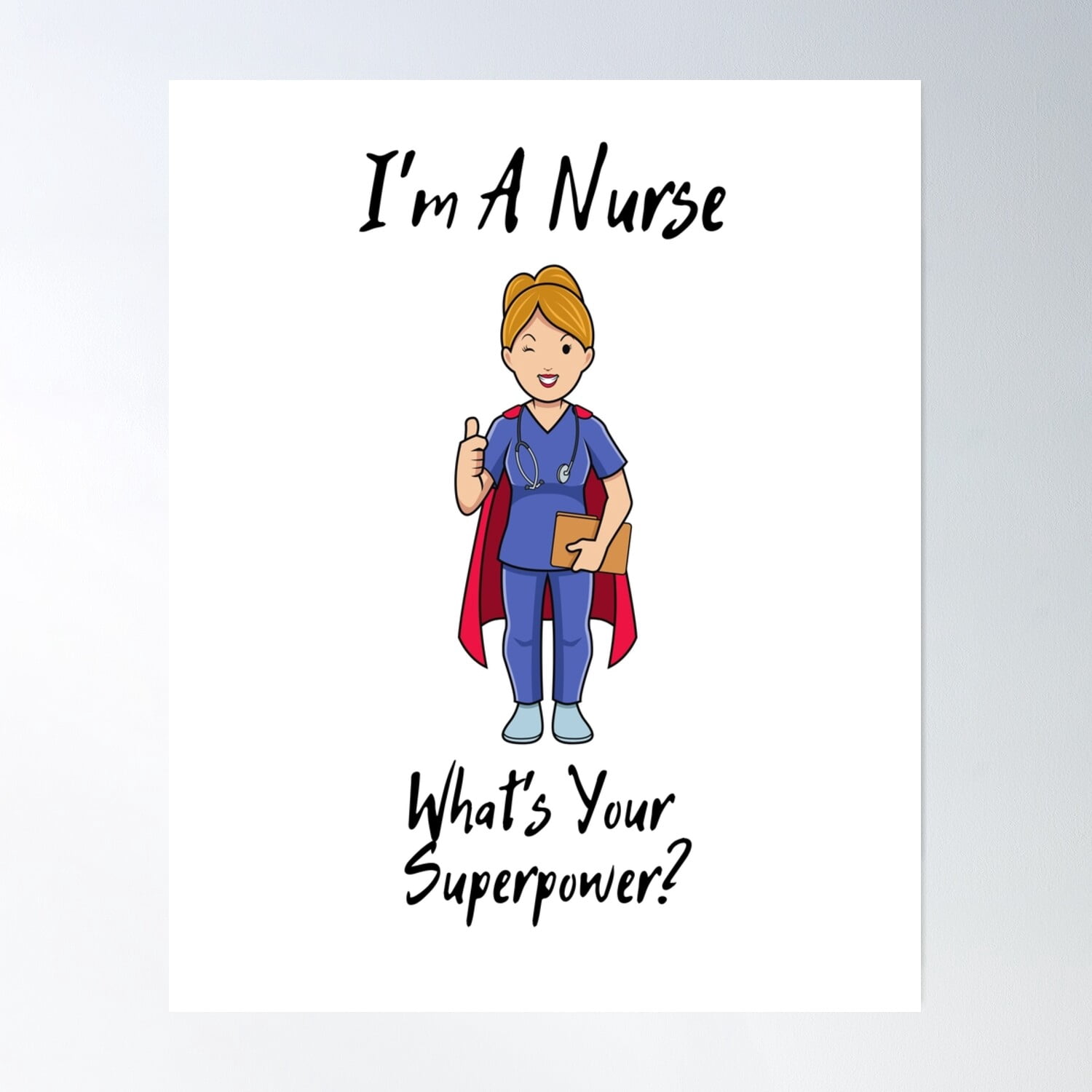 Super Hero Nurse Essential Poster Wall Art, Modern Wall Decor, 24x36 ...
