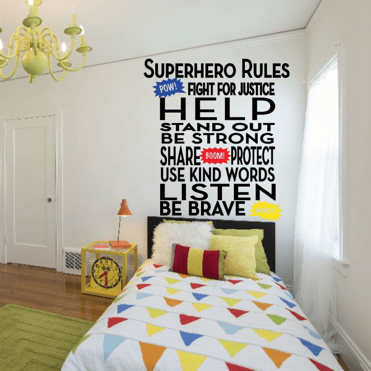 Super Hero Rules Wall Decal - Vinyl Decal - Car Decal - Vdcolor014 - 25 ...