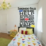 Super Hero Rules Wall Decal - Vinyl Decal - Car Decal - Vdcolor014 - 25 ...