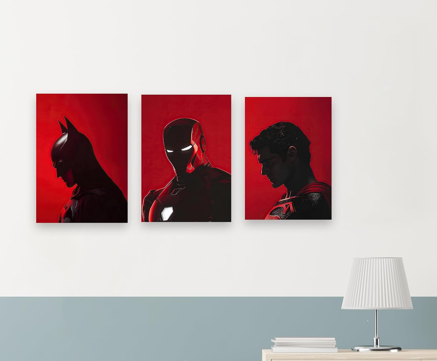 Super Hero Vertical Canvas Wall Paper Poster Pack - Set of 3, A3 Size ...