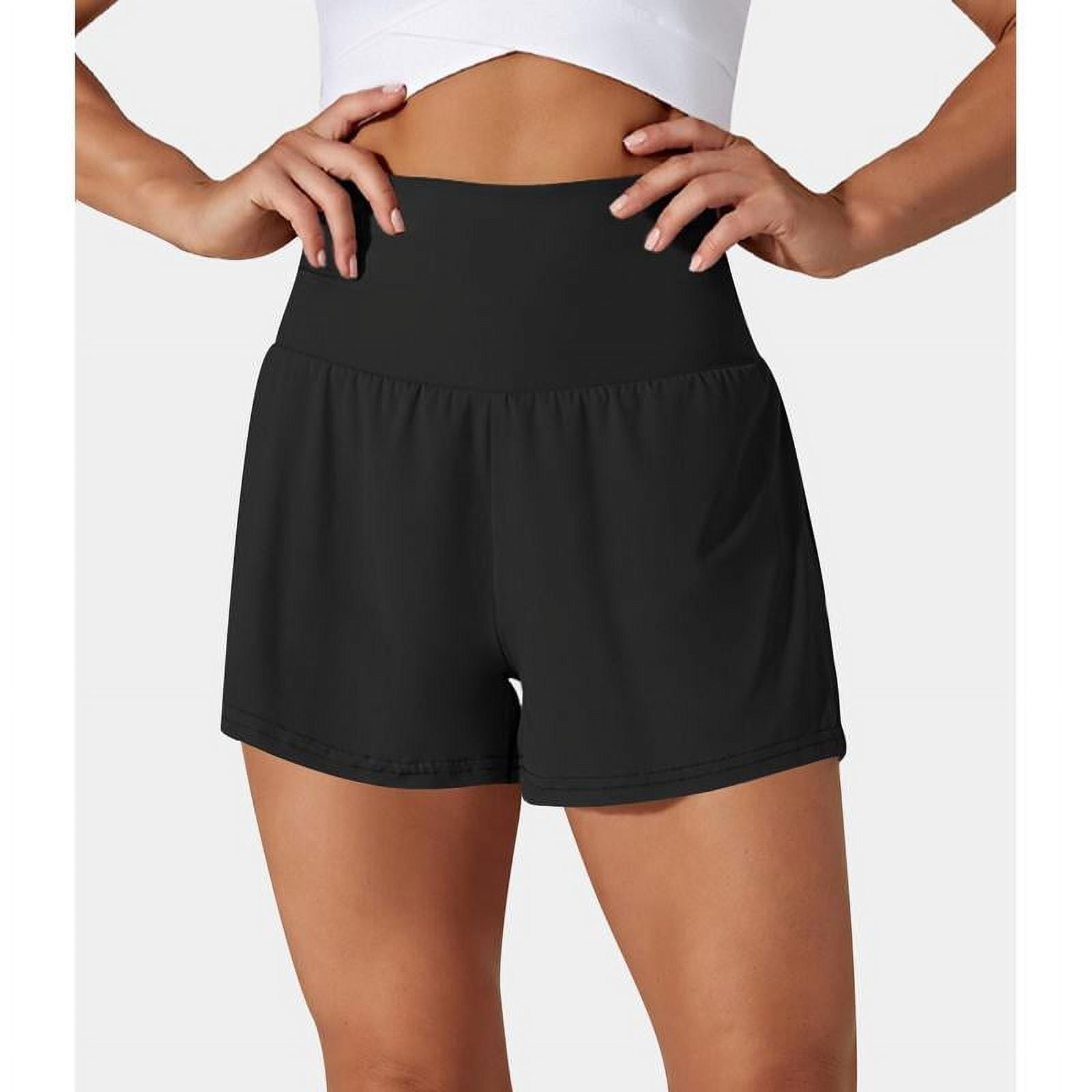Super High Waisted Back Pocket & Side Hidden Pocket 2-in-1 Yoga Shorts ...