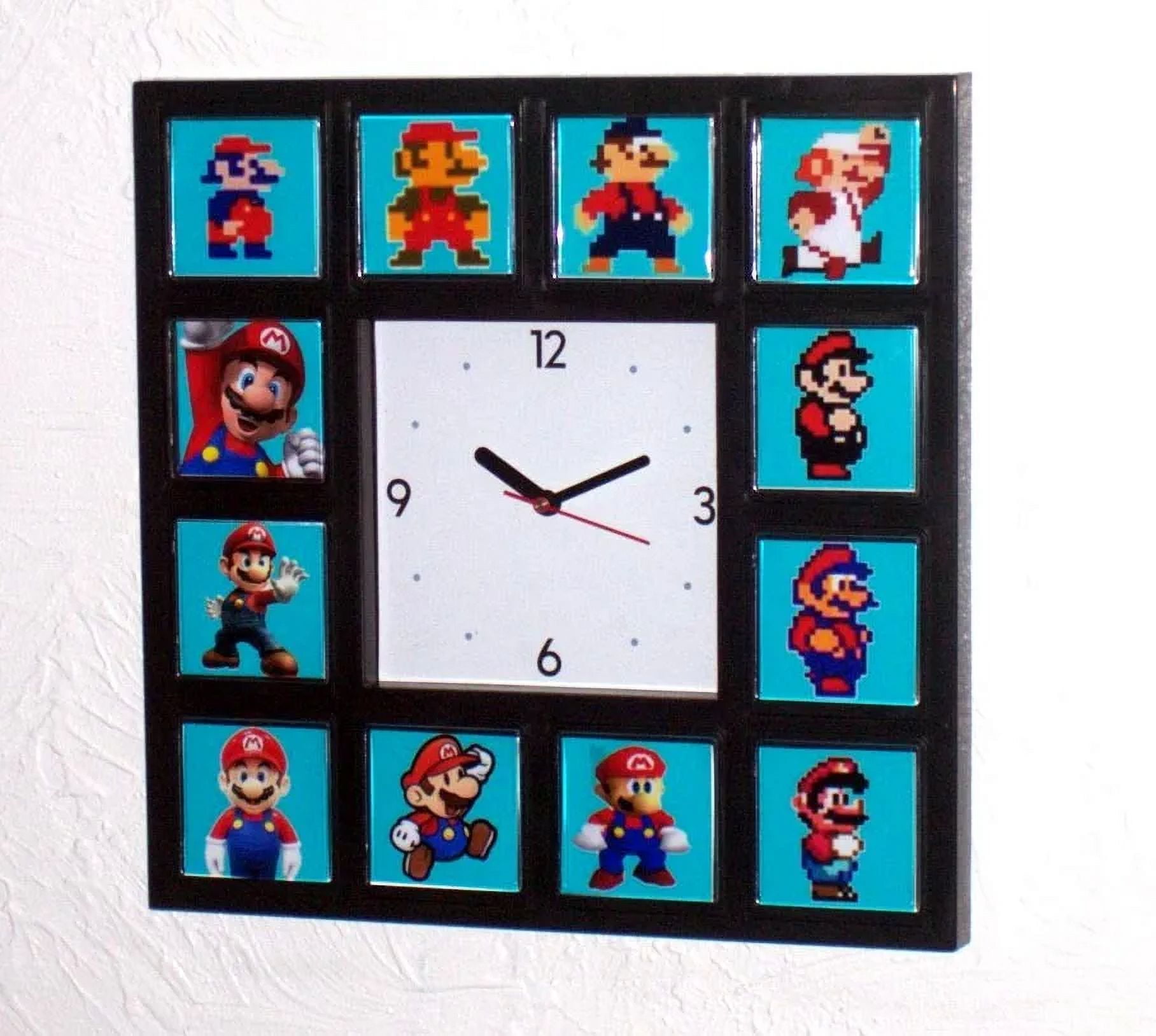 Super History of Nintendo MARIO Clock with 12 images - Walmart.com