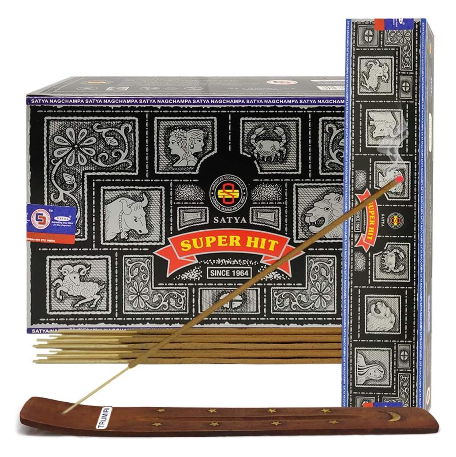 Super Hit Incense Sticks 15g x 12 and Incense Stick Holder Bundle ...
