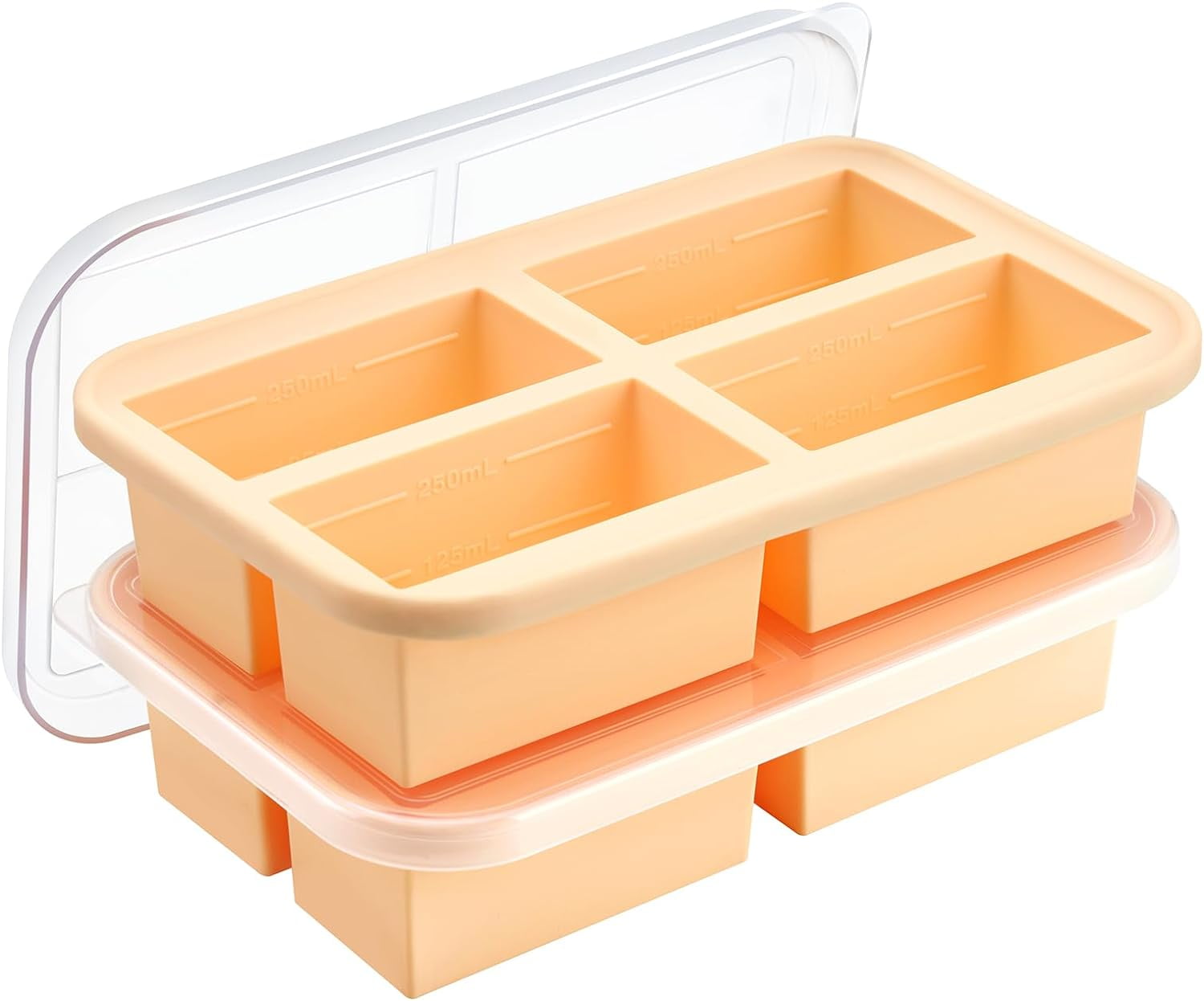 Super Ice Cube Tray 1 Cup X 4 Portions Big Silicone Freezing Mold with ...