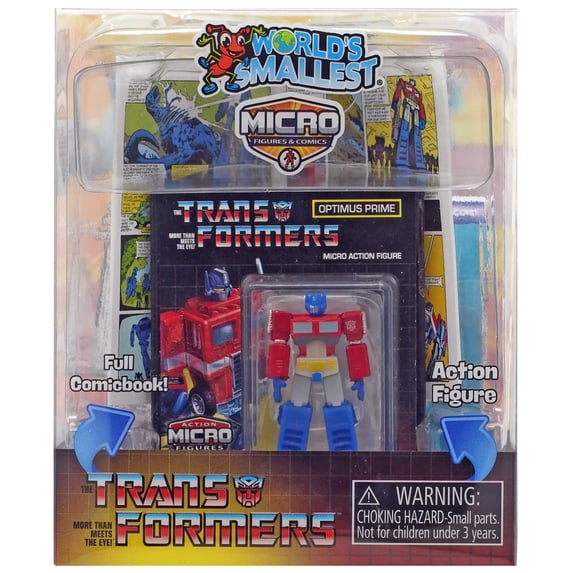 World's Tiniest Action Transformers Optimus Prime Micro Figure & Comic ...