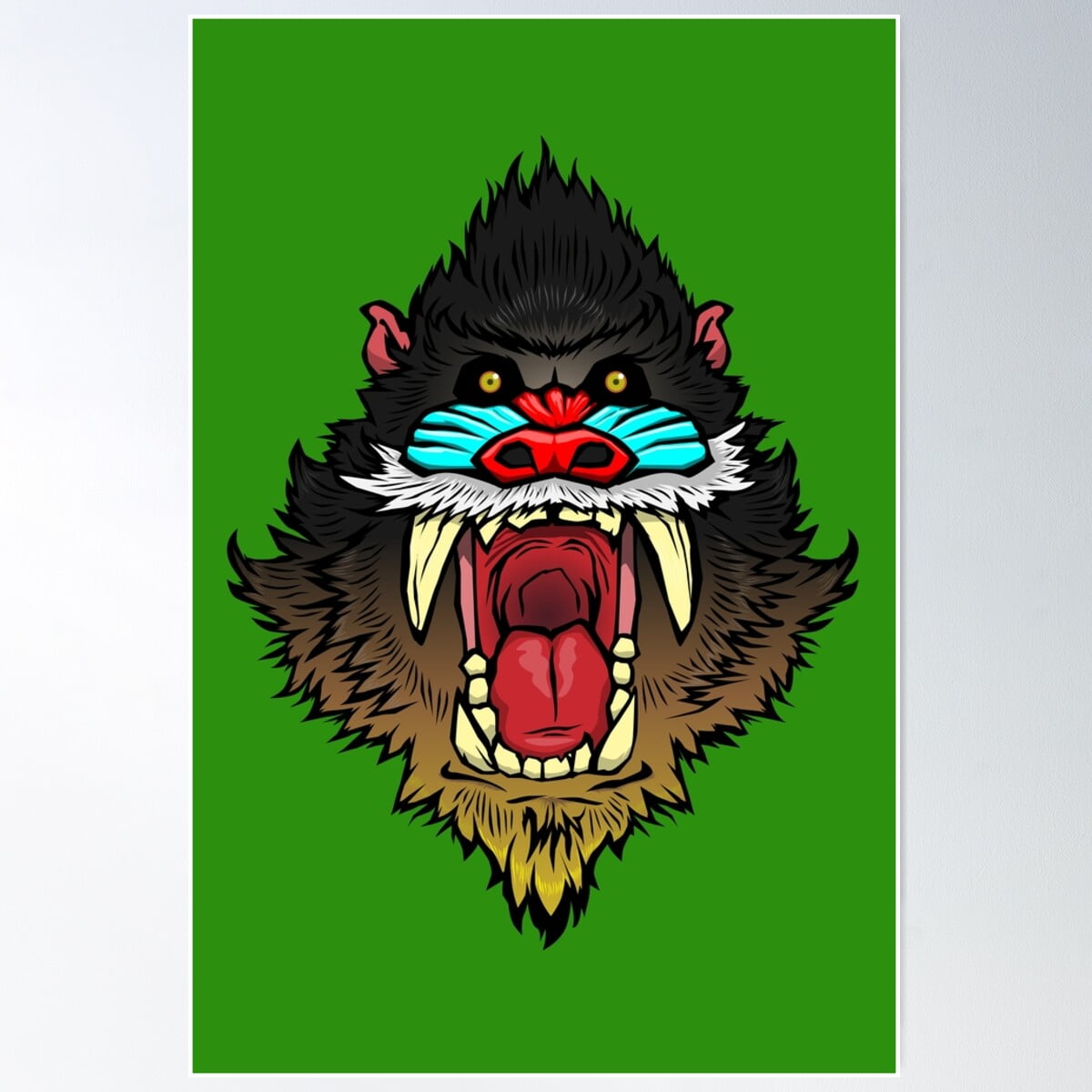 Super Intense Mandrill Poster Wall Art, Modern Wall Decor For Living ...