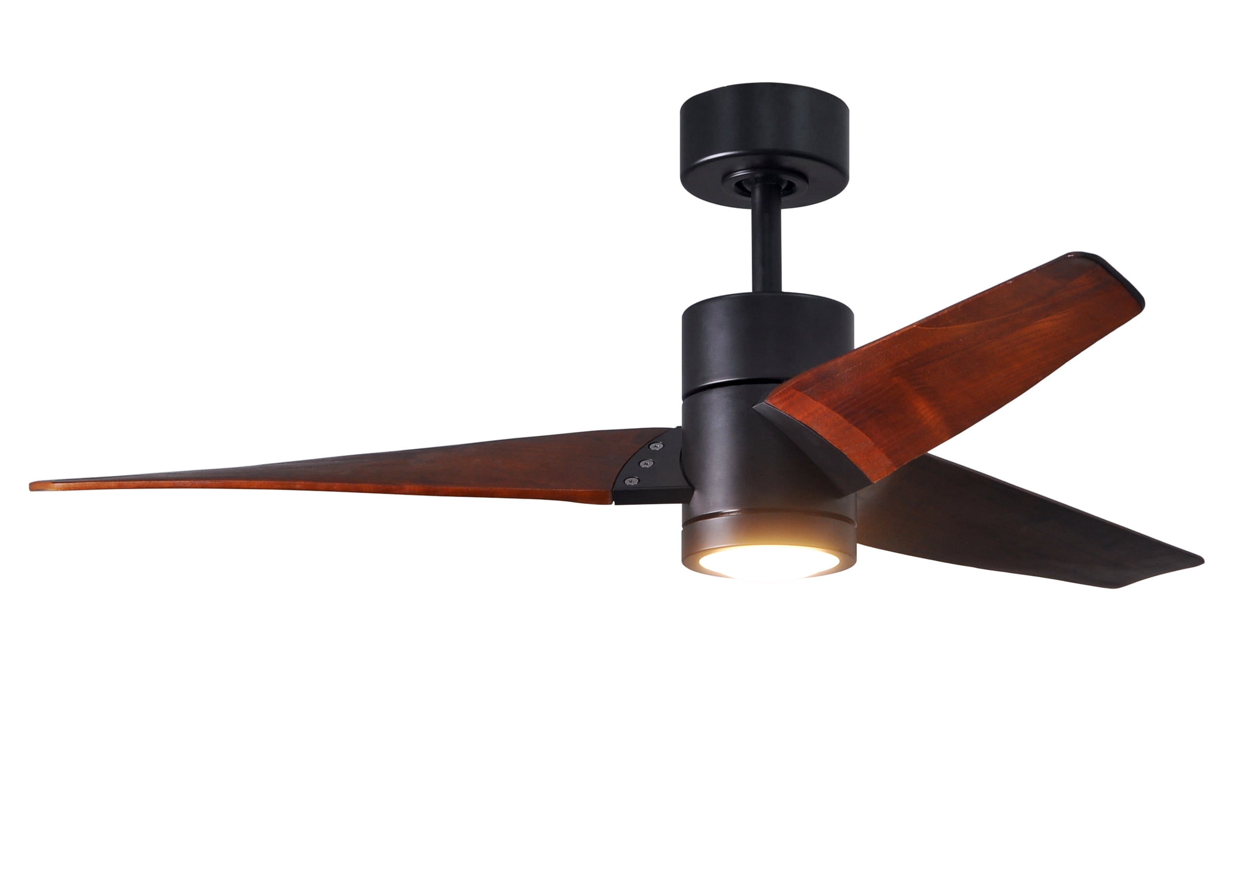 Super Janet three-blade ceiling fan in Matte Black finish with 52 ...