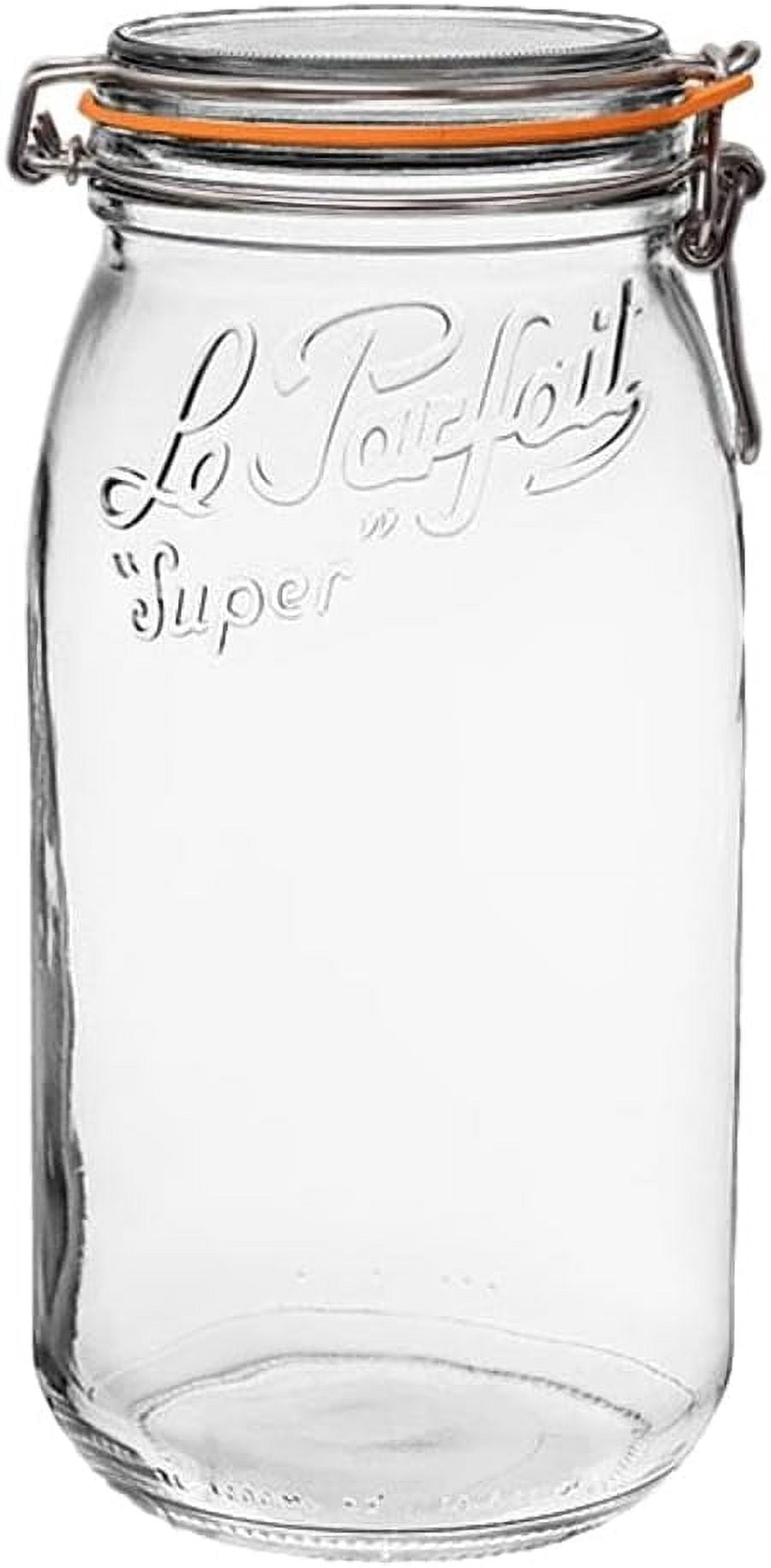 Super Jar - 3L French Glass Canning Jar, Wide Mouth, Airtight Lid (96oz ...