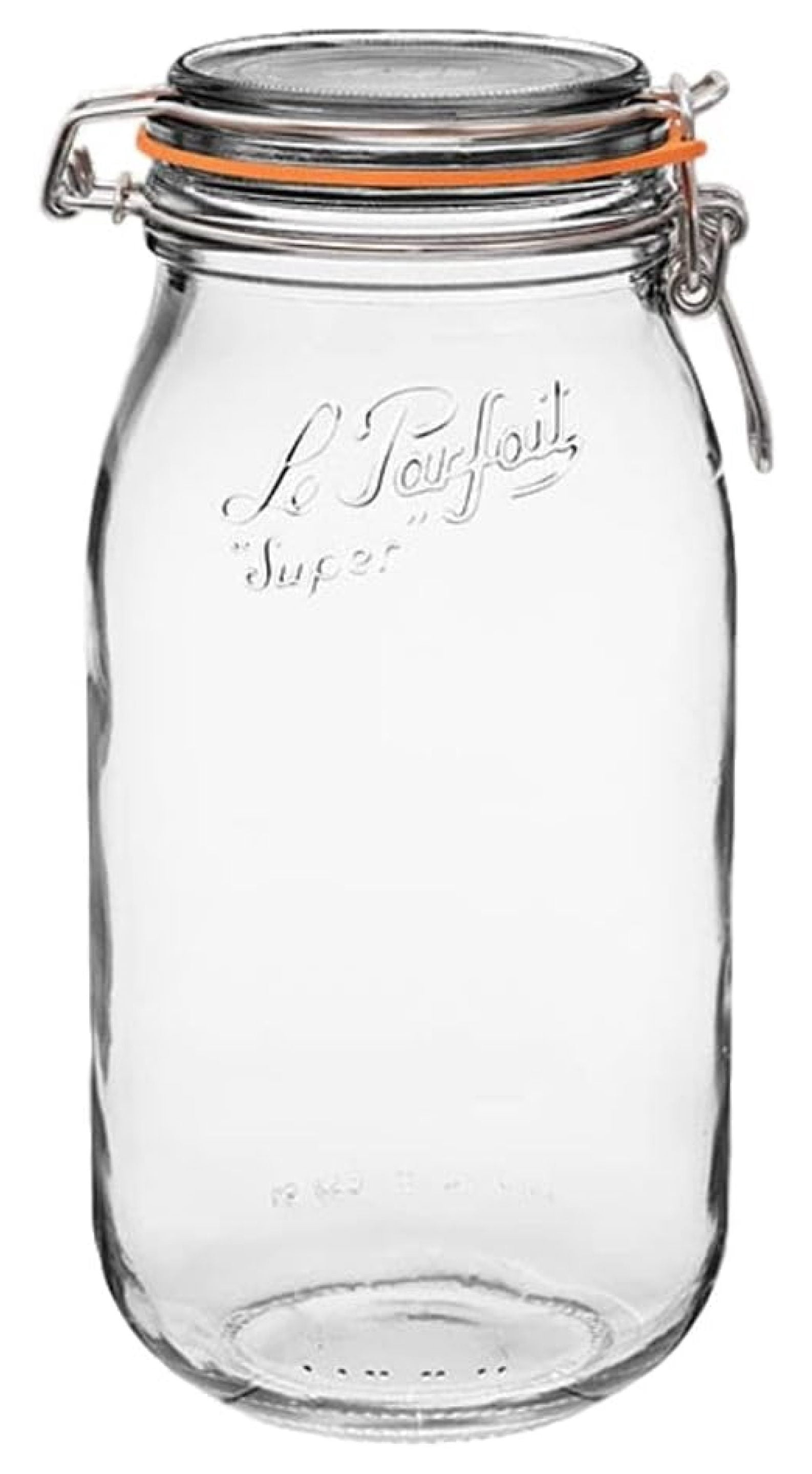 Super Jar, Canning Jar, 2L French Glass Canning Jar w/Round Body, Glass ...