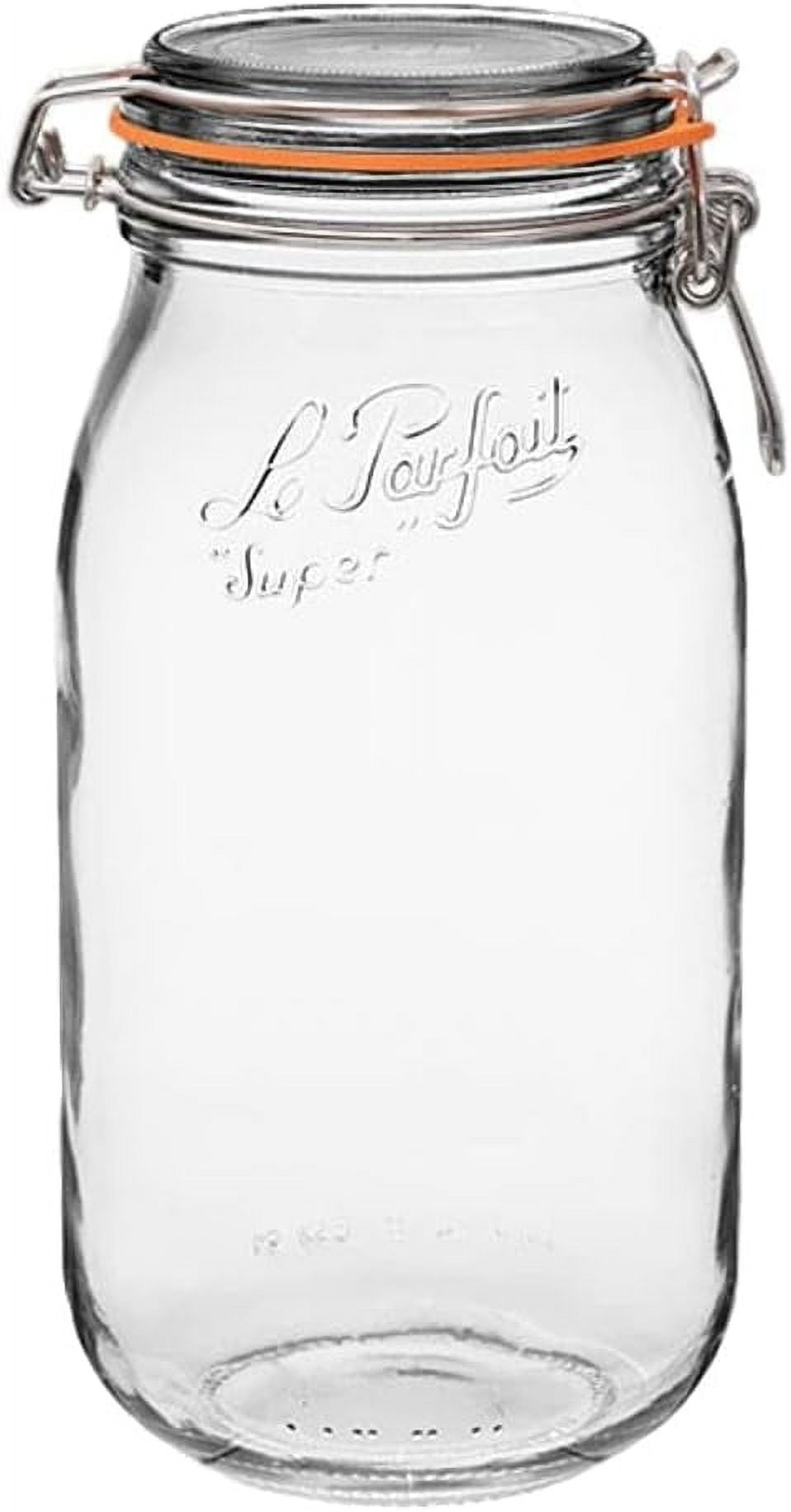 Super Jar, Canning Jar, 2L French Glass Canning Jar w/Round Body, Glass ...
