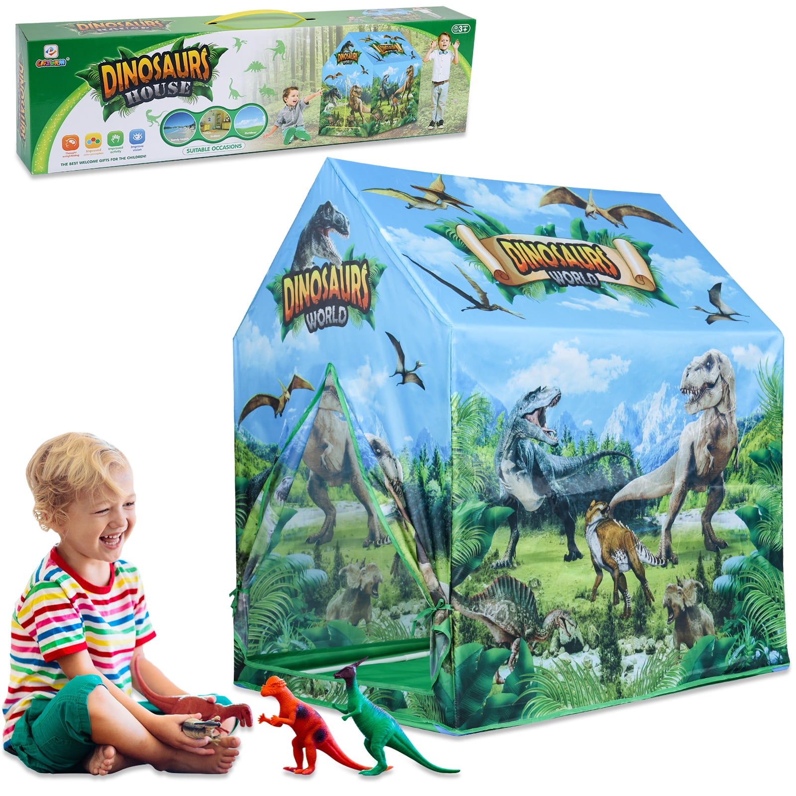 Super Joy Dinosaur Playhouse Tent for Boys Girls Kids Dinosaur Tent ...