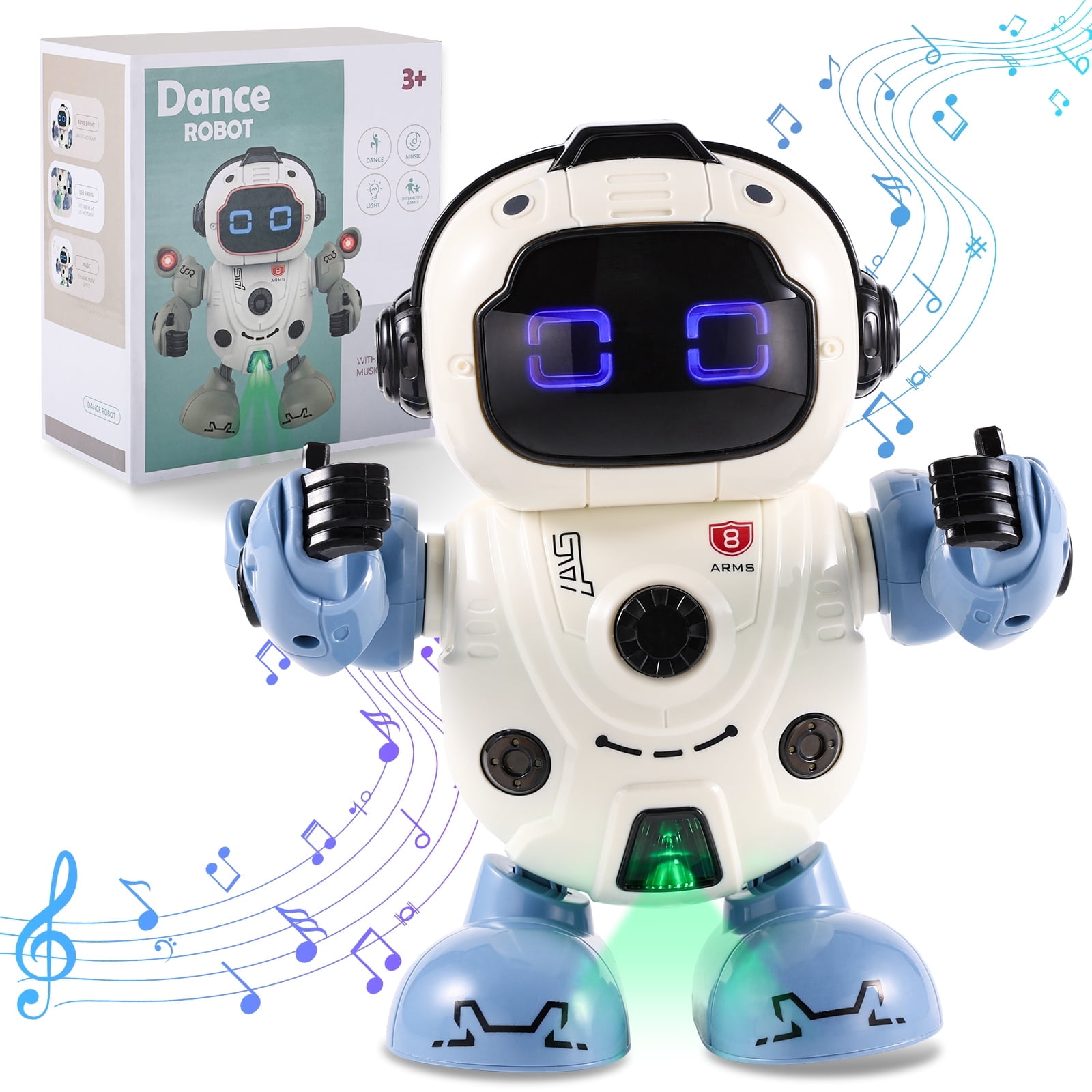Super Joy Cool Electronic Dancing Robot Toy for Children, LED Light & Music, Interactive Gift ...