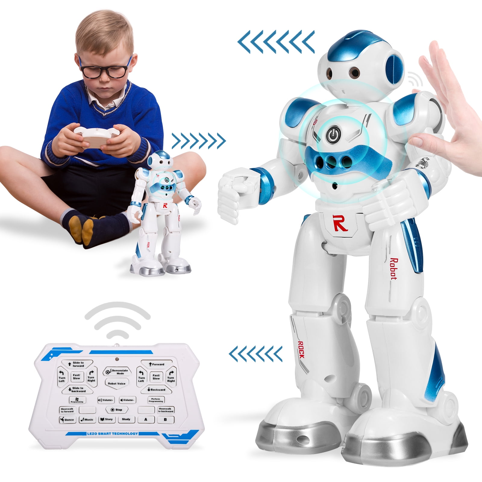 Super Joy RC Robot Toy, Gesture Sensing Remote Control Robot for Kids Age 3+ Year Old Boys Girls ...