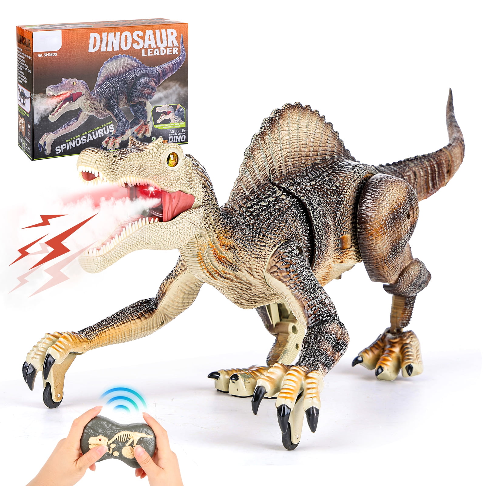 Super Joy Large, Rechargeable RC Dinosaur Toy for Boys & Girls, Age 3 ...