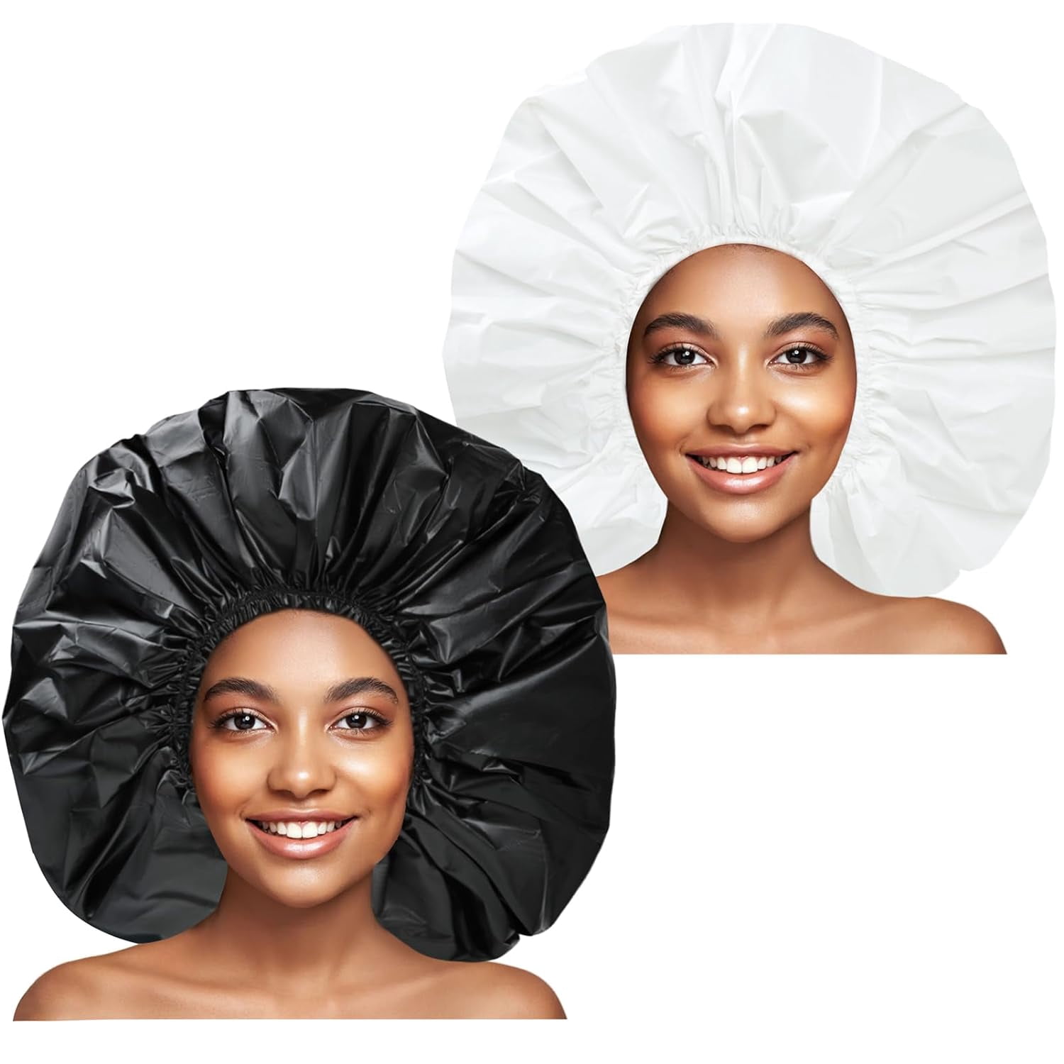 Super Jumbo Shower Cap 2 PCS Waterproof Caps for Women, Extra Large Cap ...