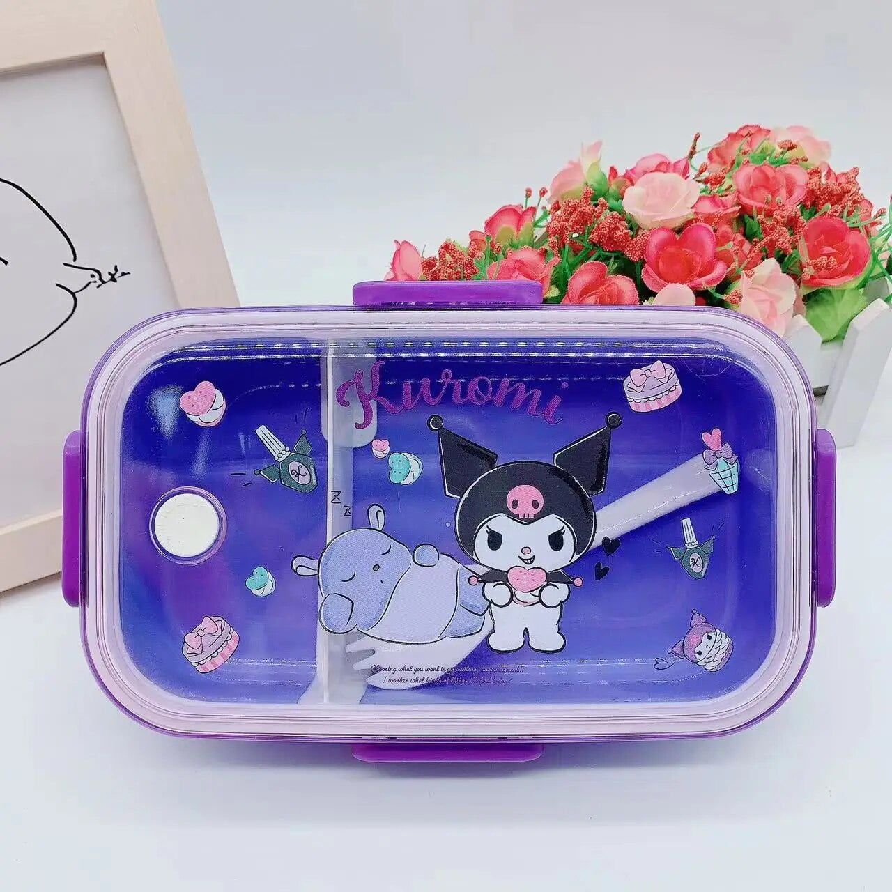 Super Kawaii Cartoon Kuromis Double Cell Plastic Lunch Box Microwavable ...