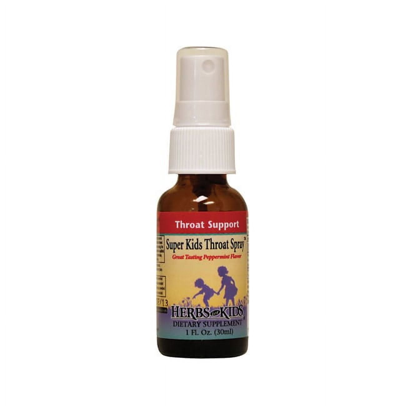 Super Kids Throat Spray, Peppermint Flavor, 1 fl oz (30 ml), Herbs for ...