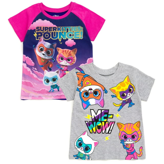 Super Kitties 2 Pack T-Shirts Toddler to Big Kid - Walmart.com