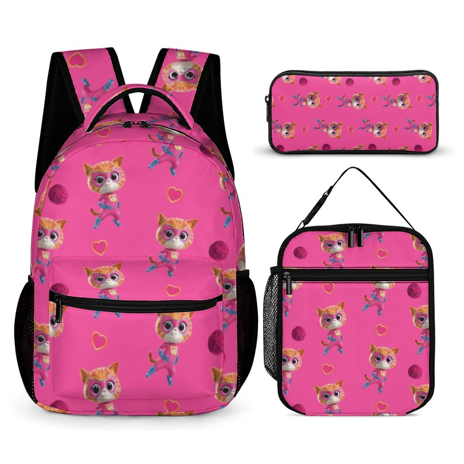 Super Kitties 3 Piece Backpack Set School Bag Combination Travel ...