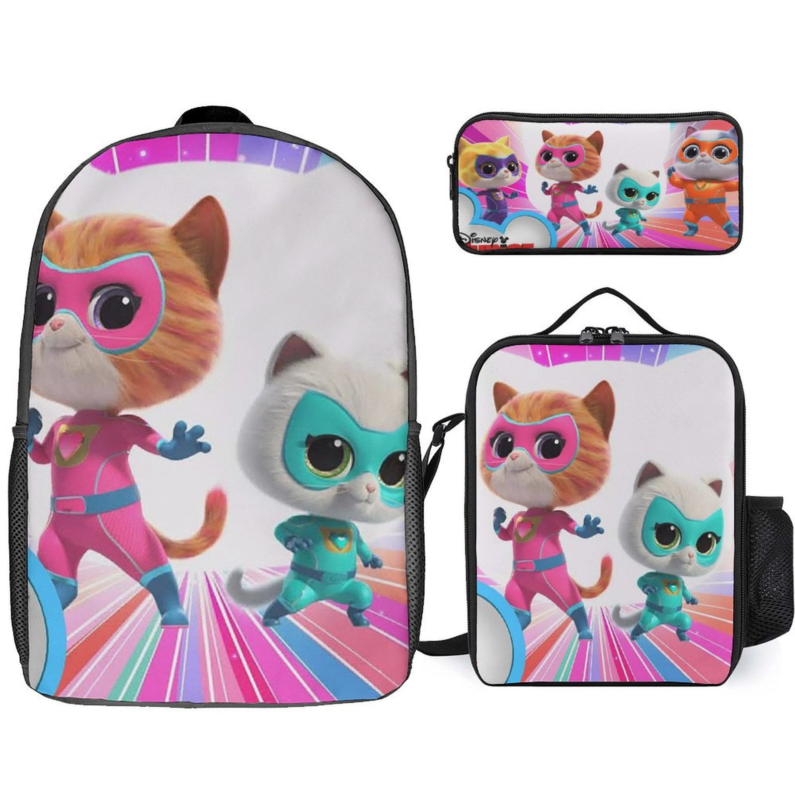 Super Kitties 3Pcs Backpacks Sets Bookbag with Lunch Bag And Pencil ...