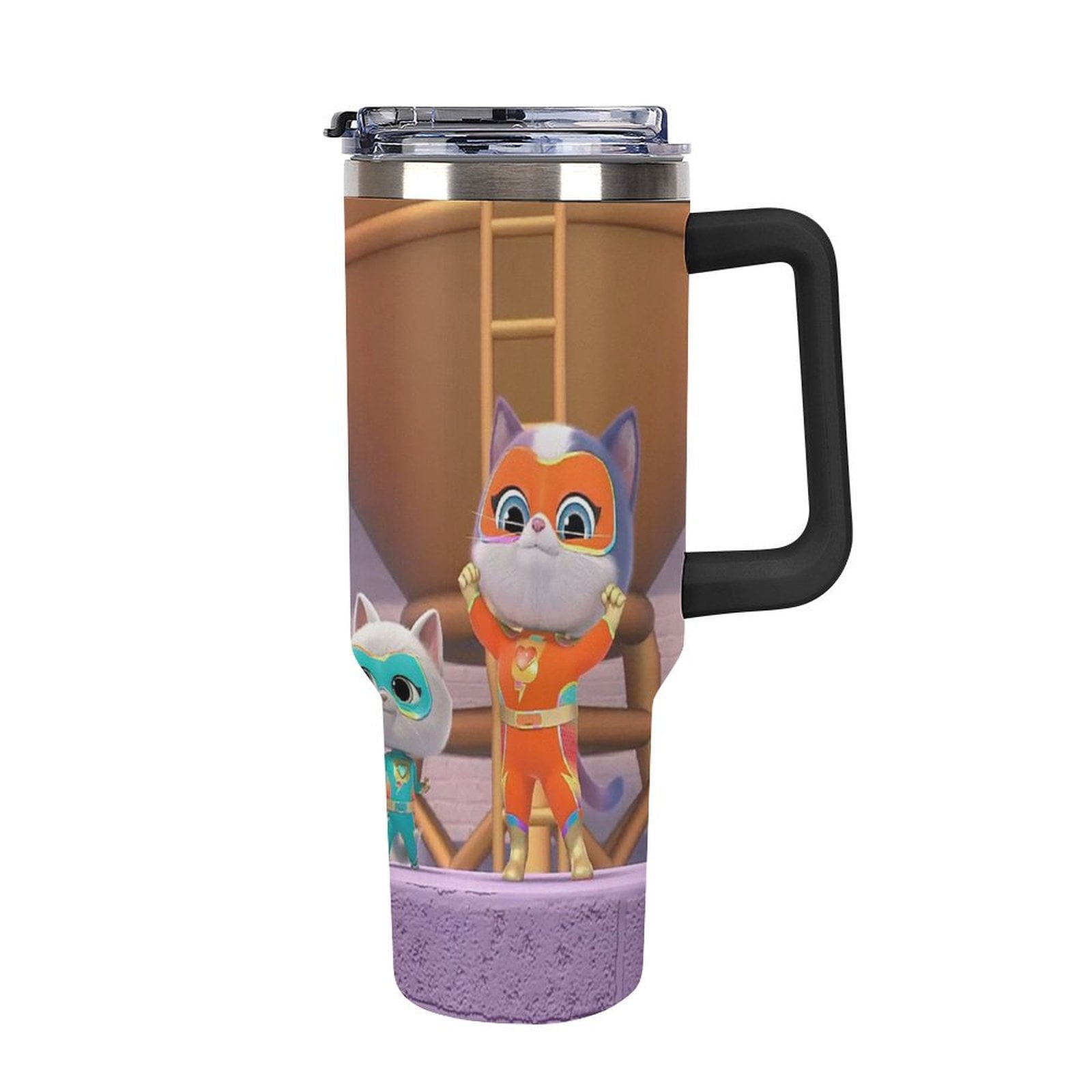 Super Kitties 40 Oz Tumbler With Handle And Straw, Stainless Steel ...