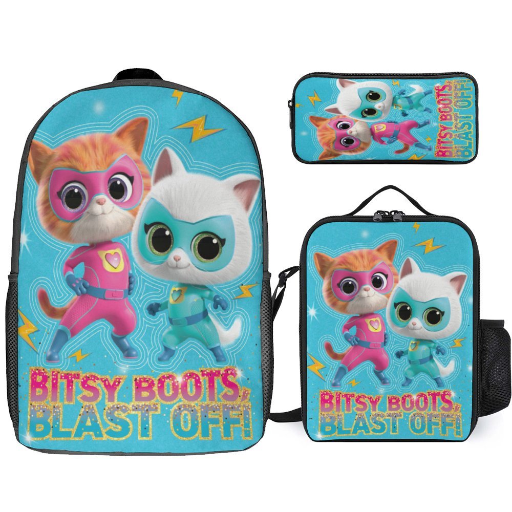 Super Kitti-e Backpack with Lunch Bag Pencil Bag 3D Printing Cartoon ...