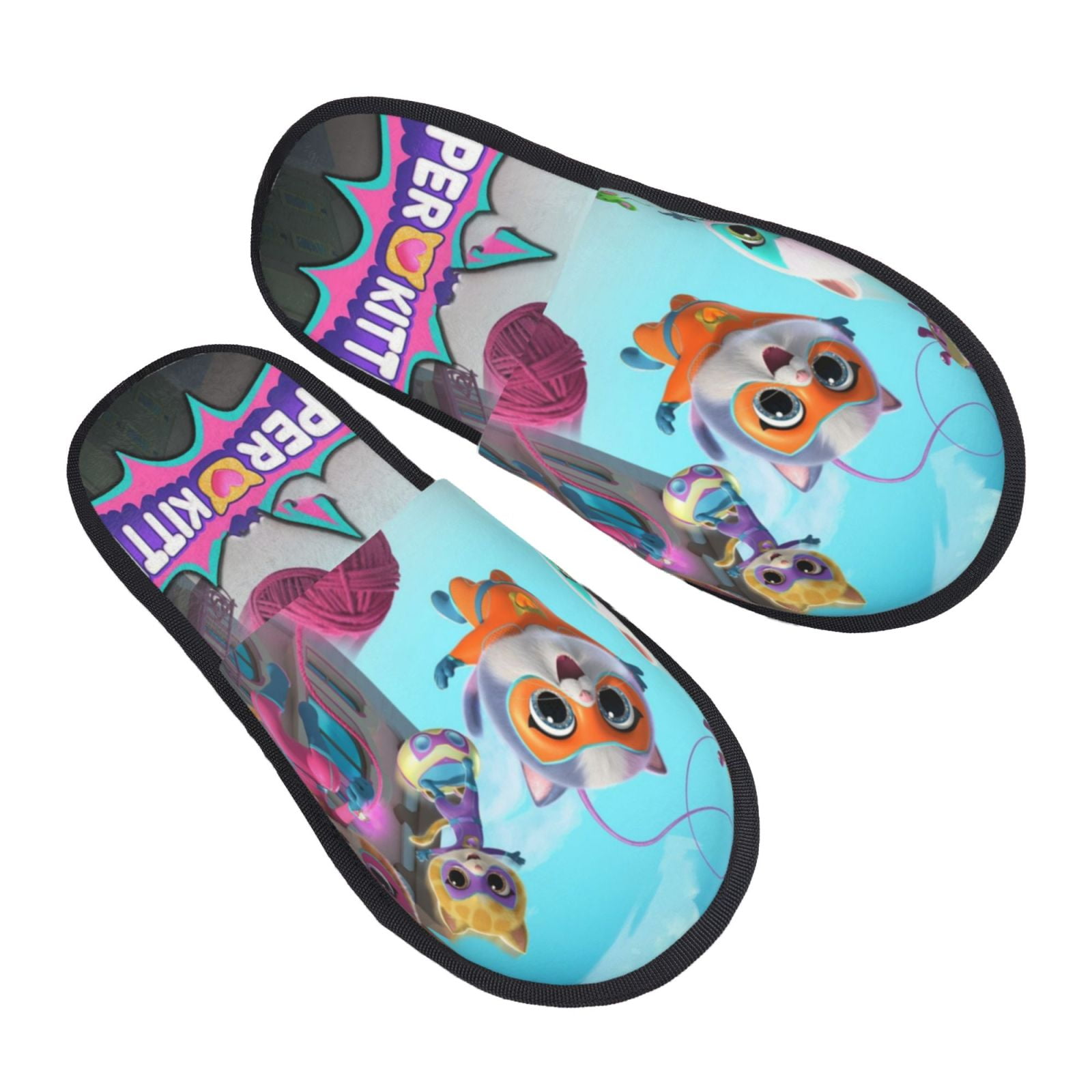 Super Kitti-e Cotton Slippers Fleece Non Slip Unisex House Slippers for ...