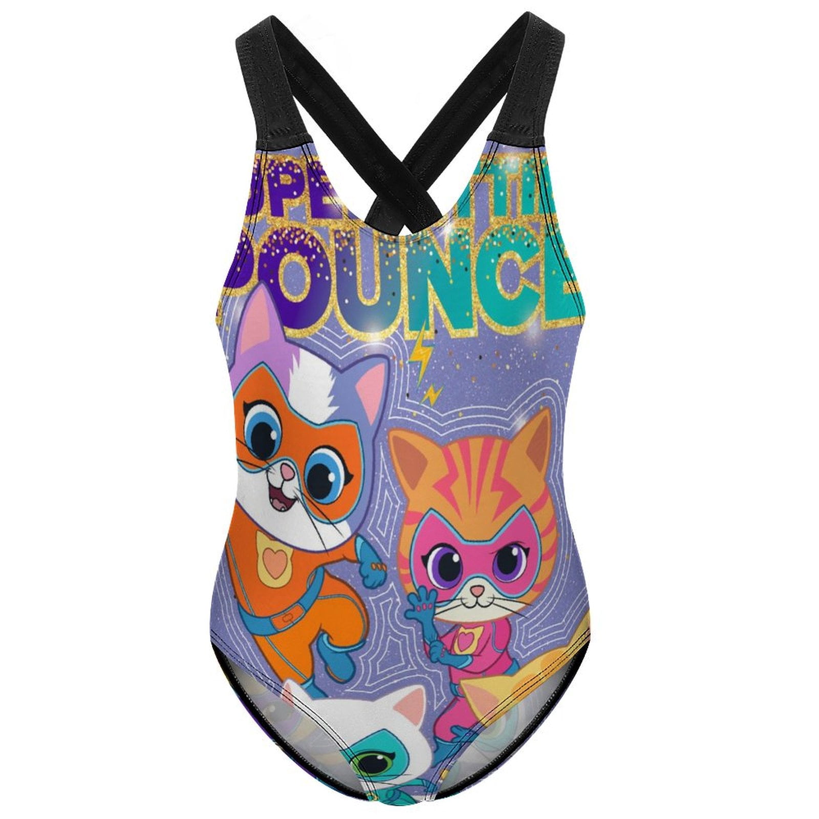 Super Kitti-e Girls Swimwear Cartoon Cross Shoulder Swimsuit Bathing ...