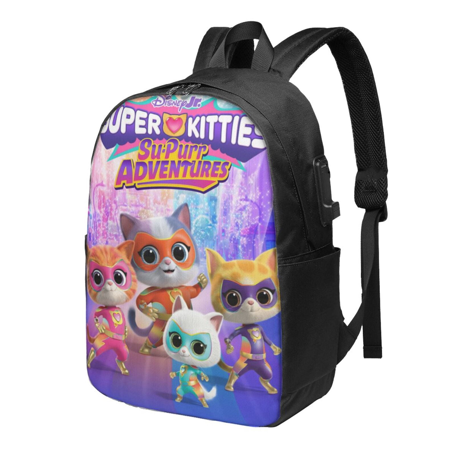 Super Kitties Laptop Backpack With Usb Charging Port Travel Backpack ...
