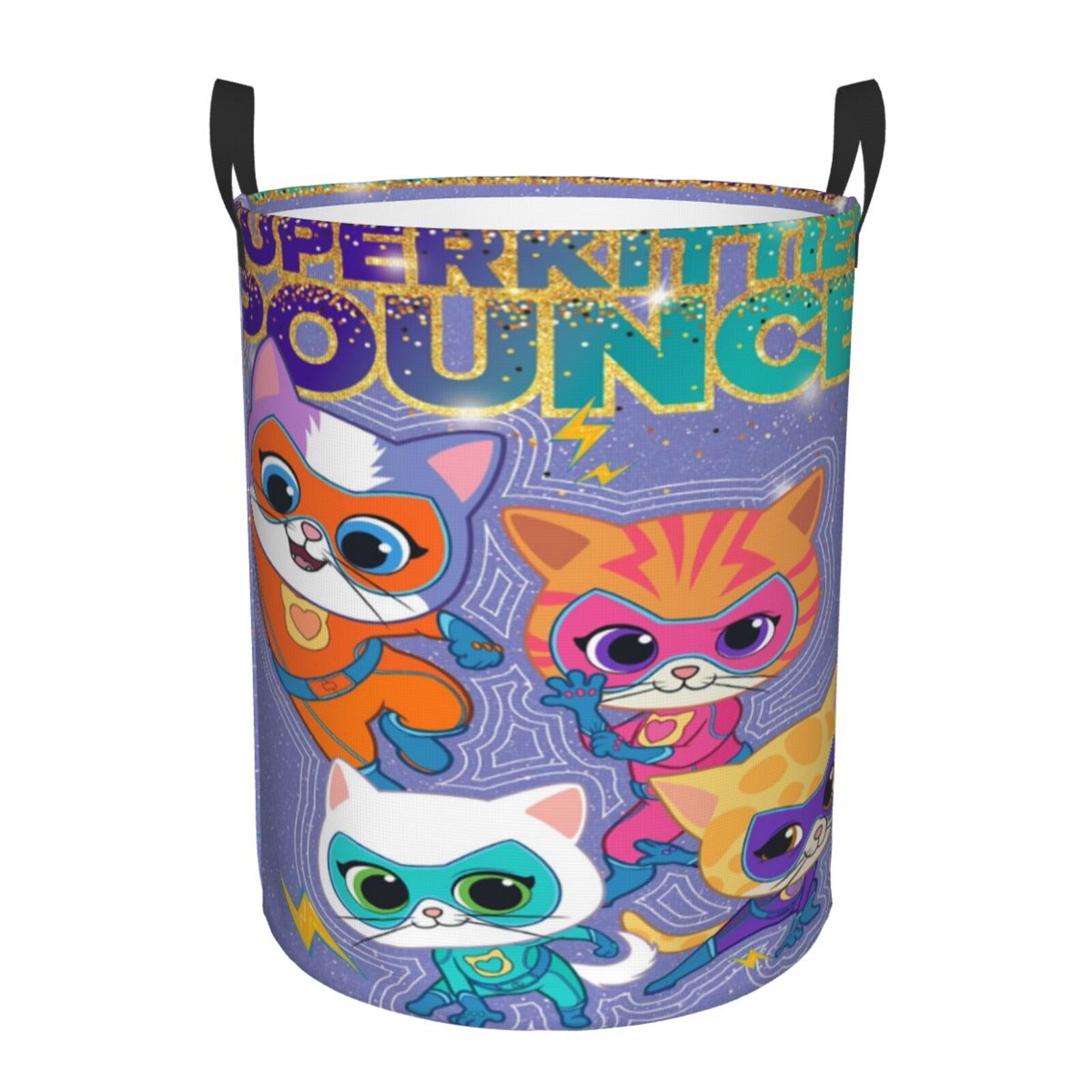 Super Kitties Large Laundry Hamper, Collapsible Laundry Basket With ...