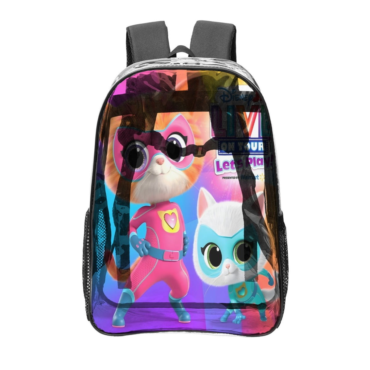 Super Kitties Pattern Transparent Backpack Lightweight And fashionable ...