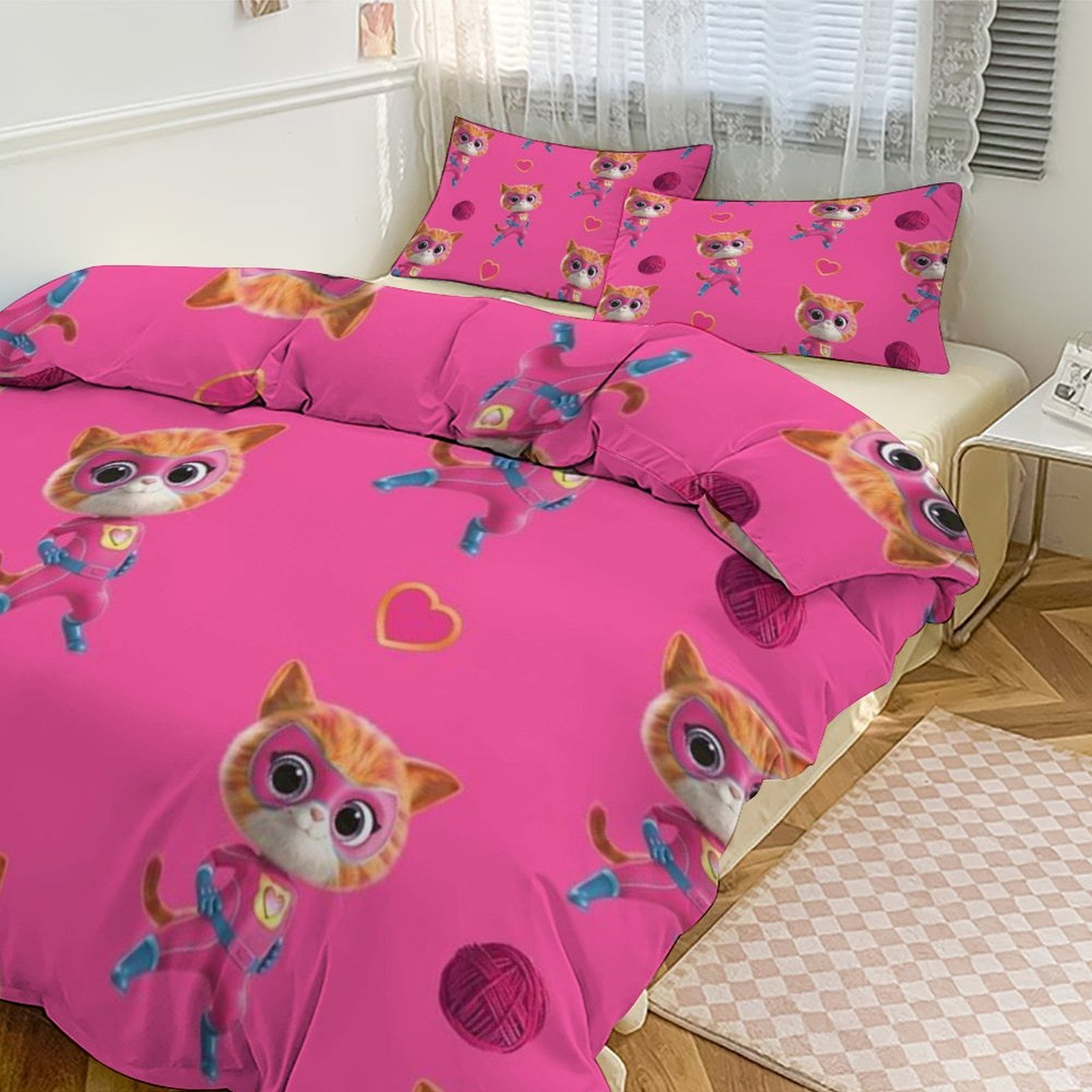 Super Kitties Printing Bedding Sets Decorative 3 Pieces Bedding Set(1 ...