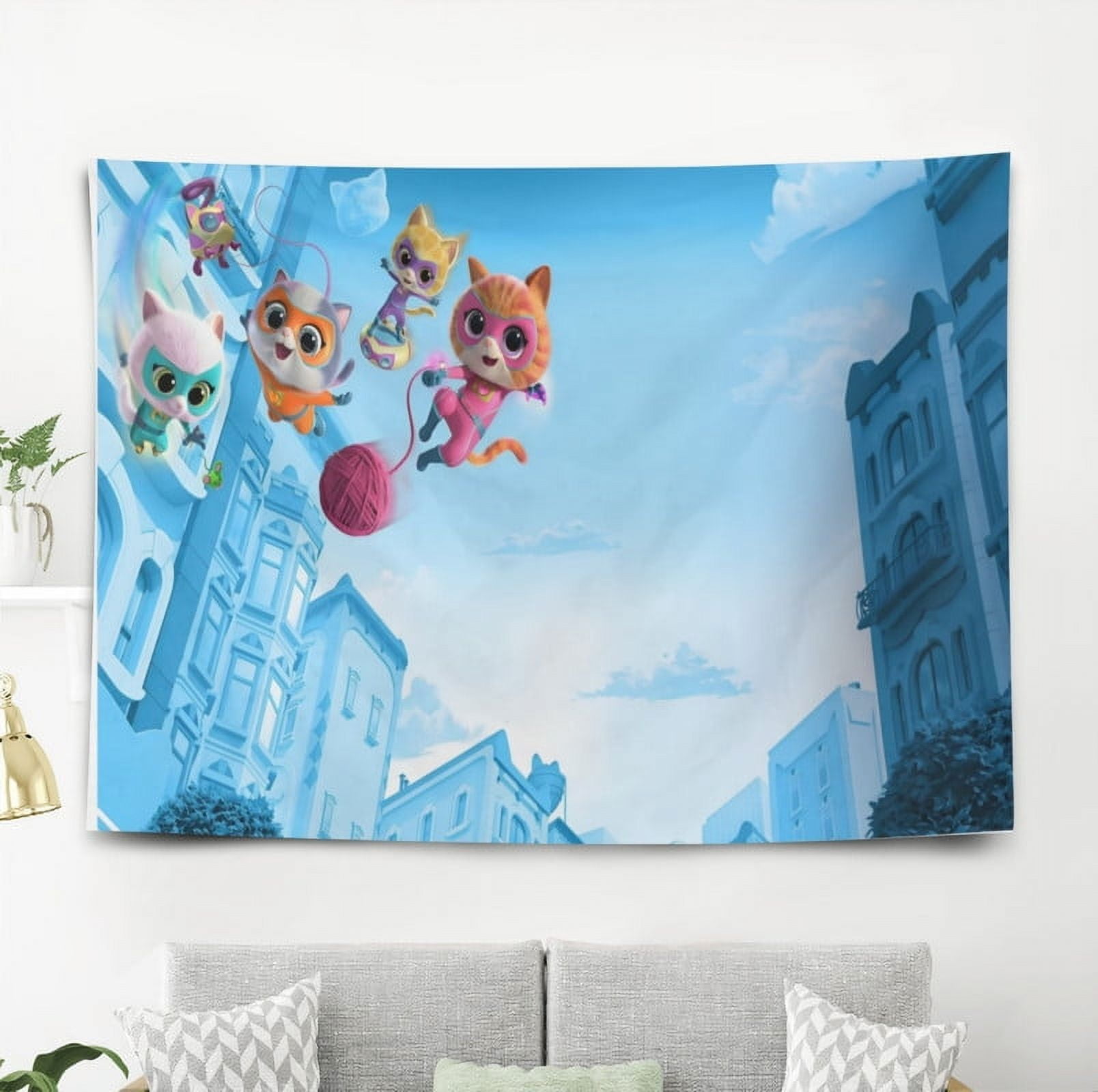 Super Kitties Tapestry Gift Wall Hanging Backdrop for Room Bedroom ...