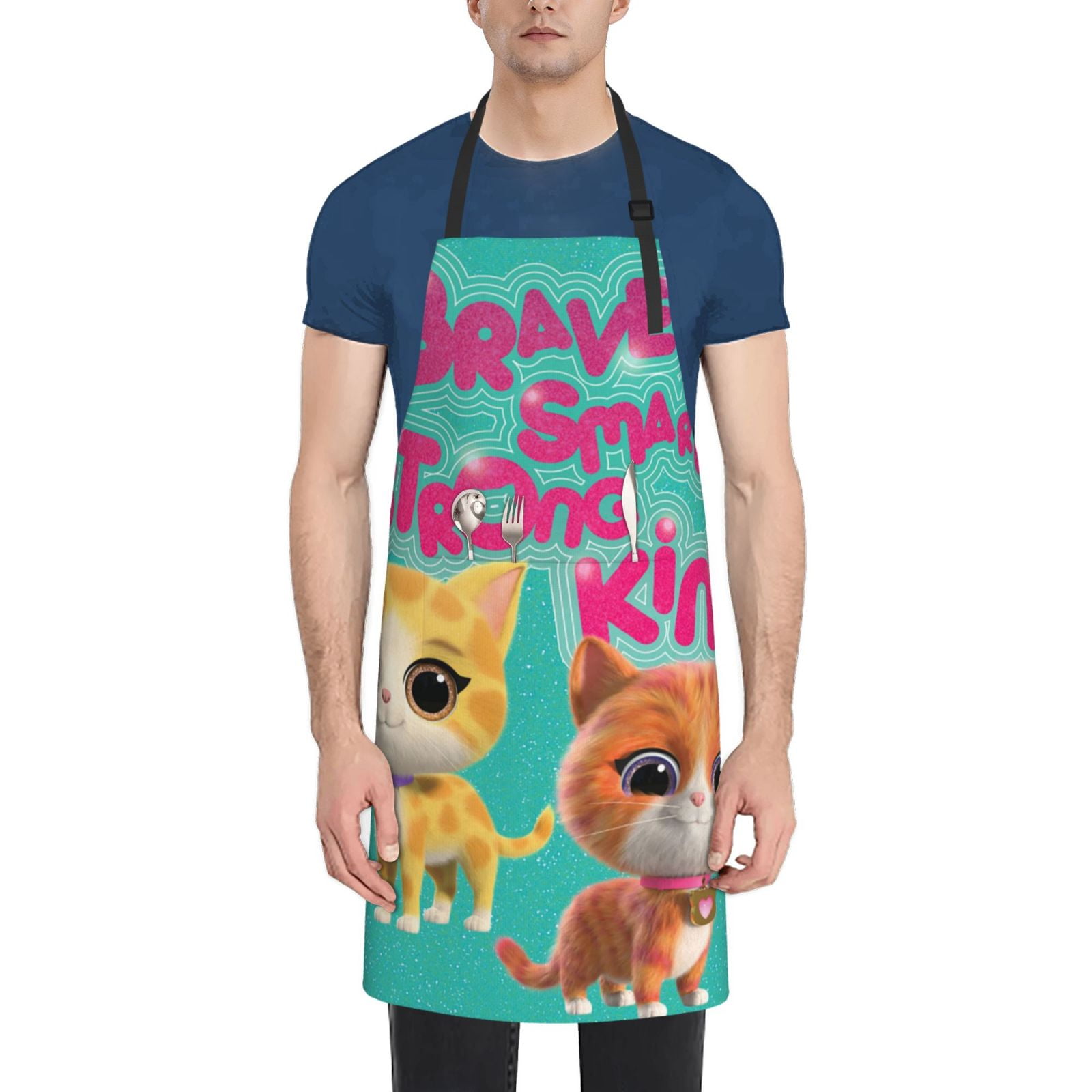Super Kitties Waterproof Cooking Aprons, Adjustable Bib Soft Chef Apron ...